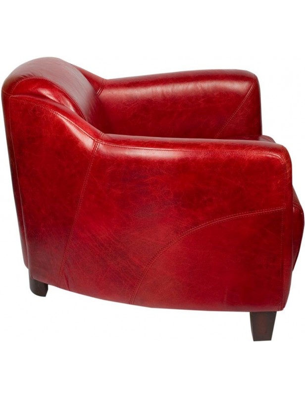 fauteuil cuir véritable rouge confort meubles salon